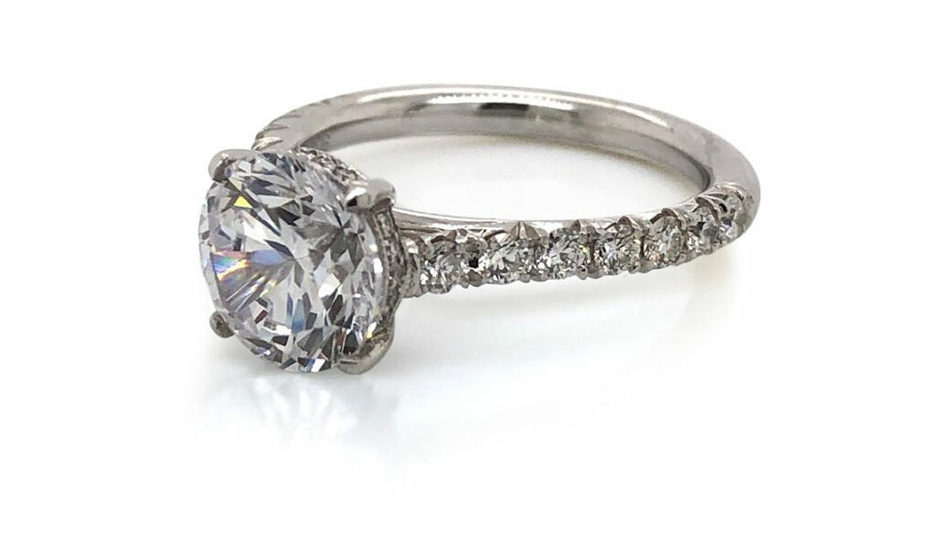 Round Cathedral Engagement Ring Los Angeles | Peter Norman