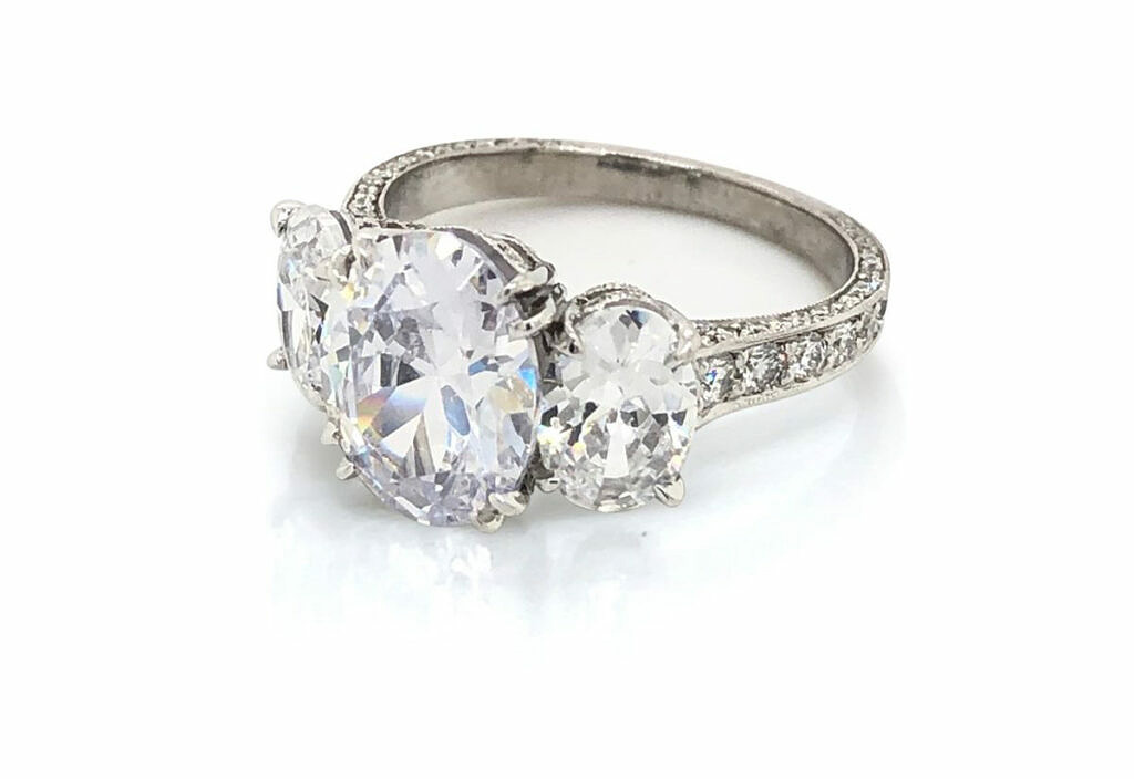 Three Stone Oval Ring Los Angeles Peter Norman