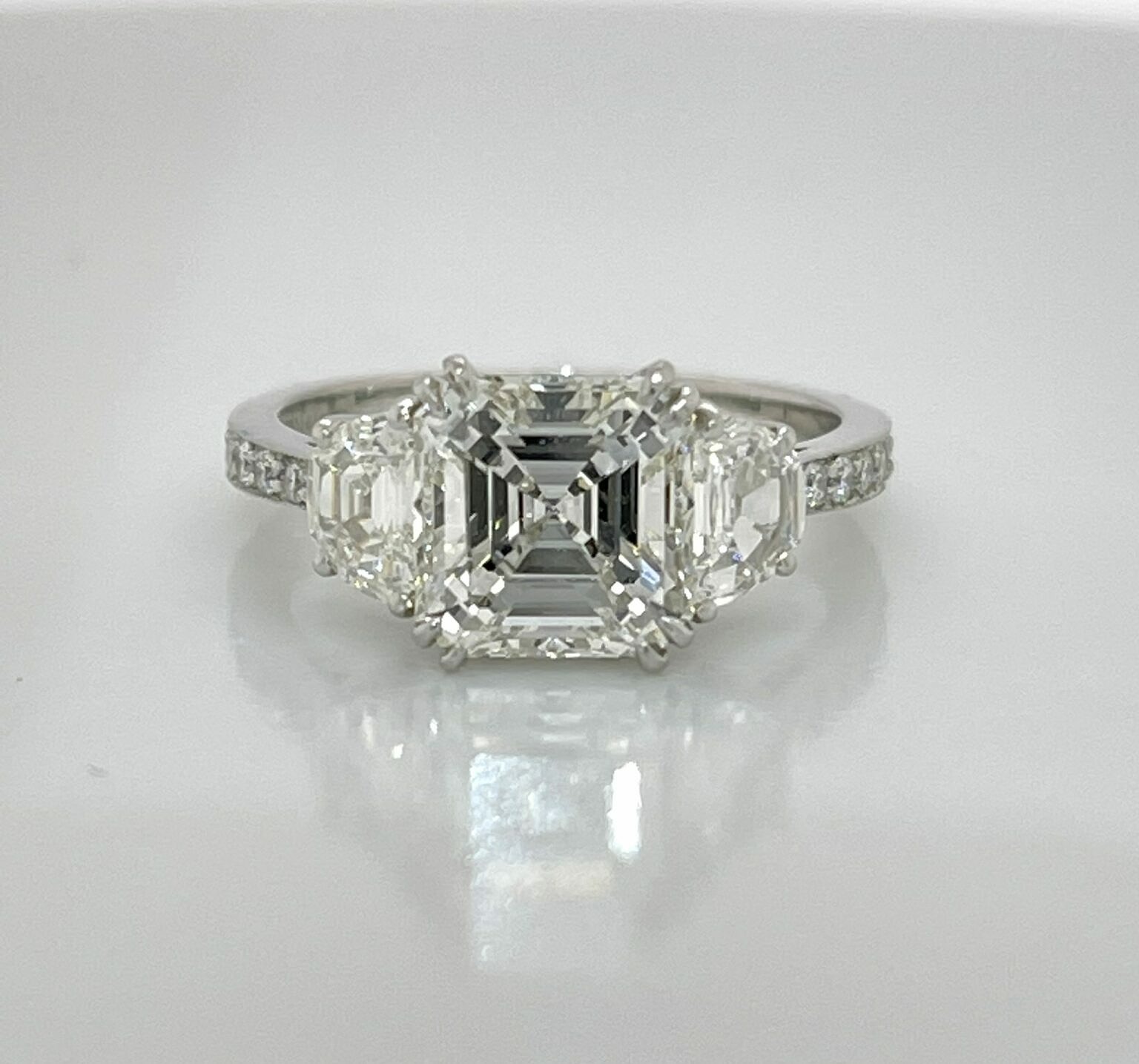Three Stone Asscher-Cut Ring Los Angeles | Peter Norman