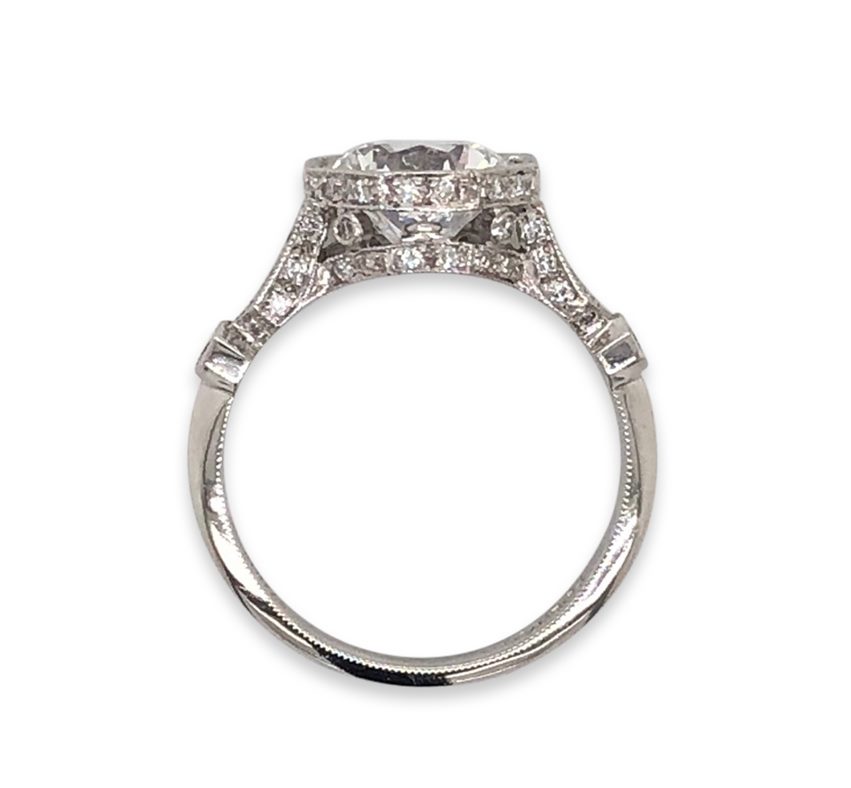 Round Diamond Ring in Octagonal Frame Los Angeles | Peter Norman