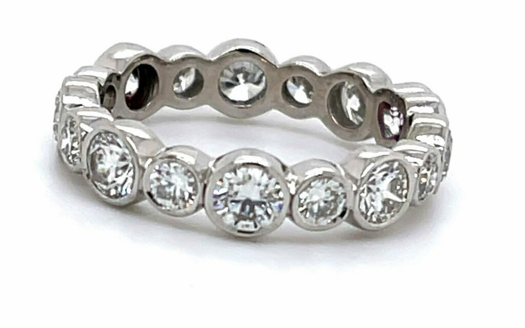 Bezel-Set Eternity Band with Round Diamonds Los Angeles | Peter Norman