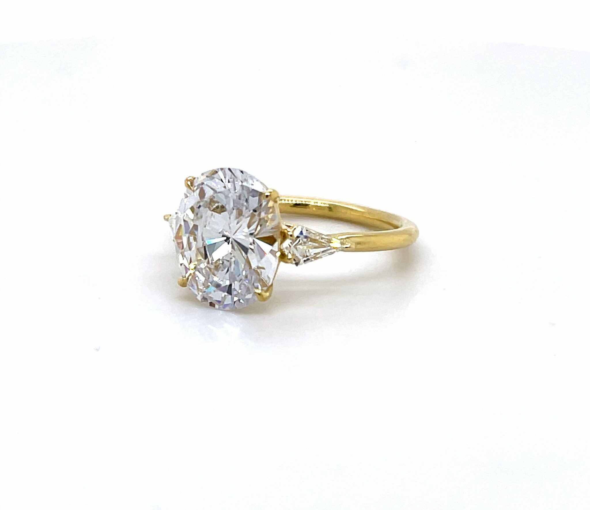 Three-Stone Oval Diamond Engagement Ring Los Angeles | Peter Norman