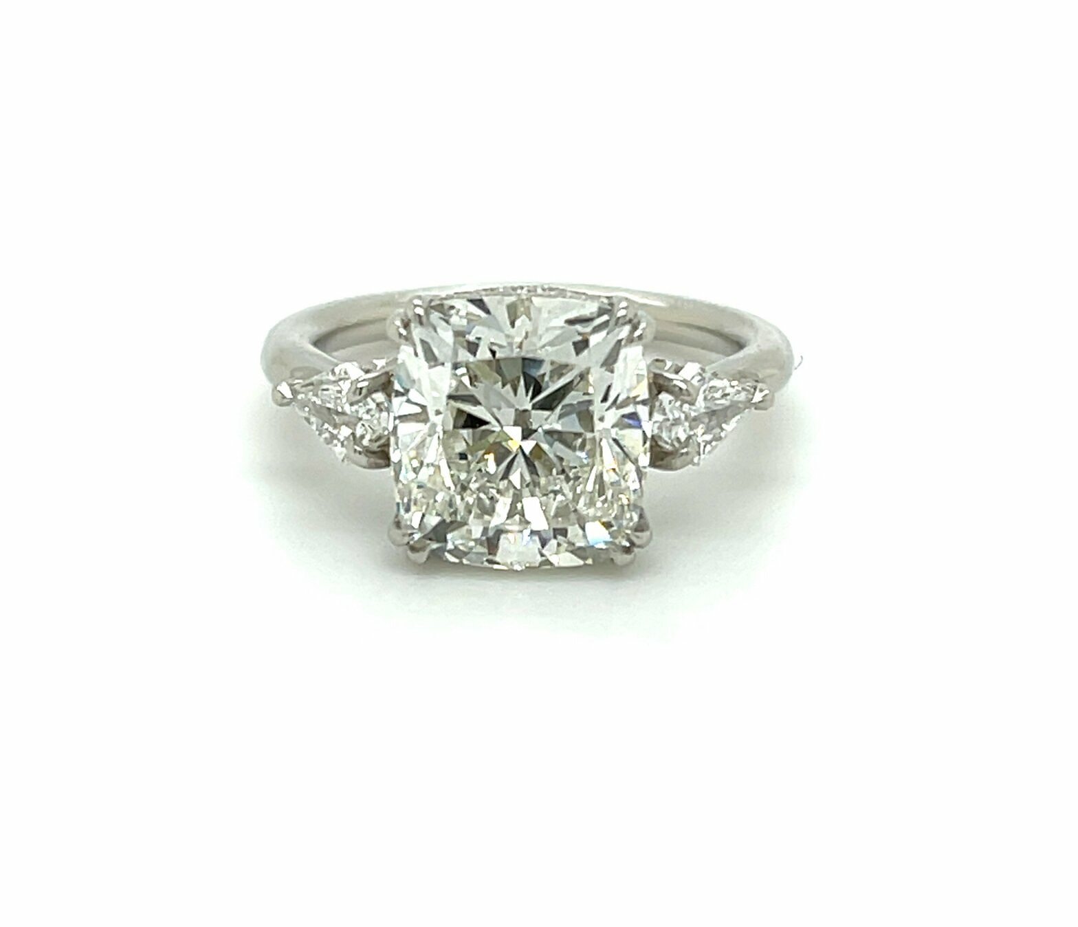 Three-Stone Engagement Ring with Cushion-Cut and Kite Diamonds Los ...