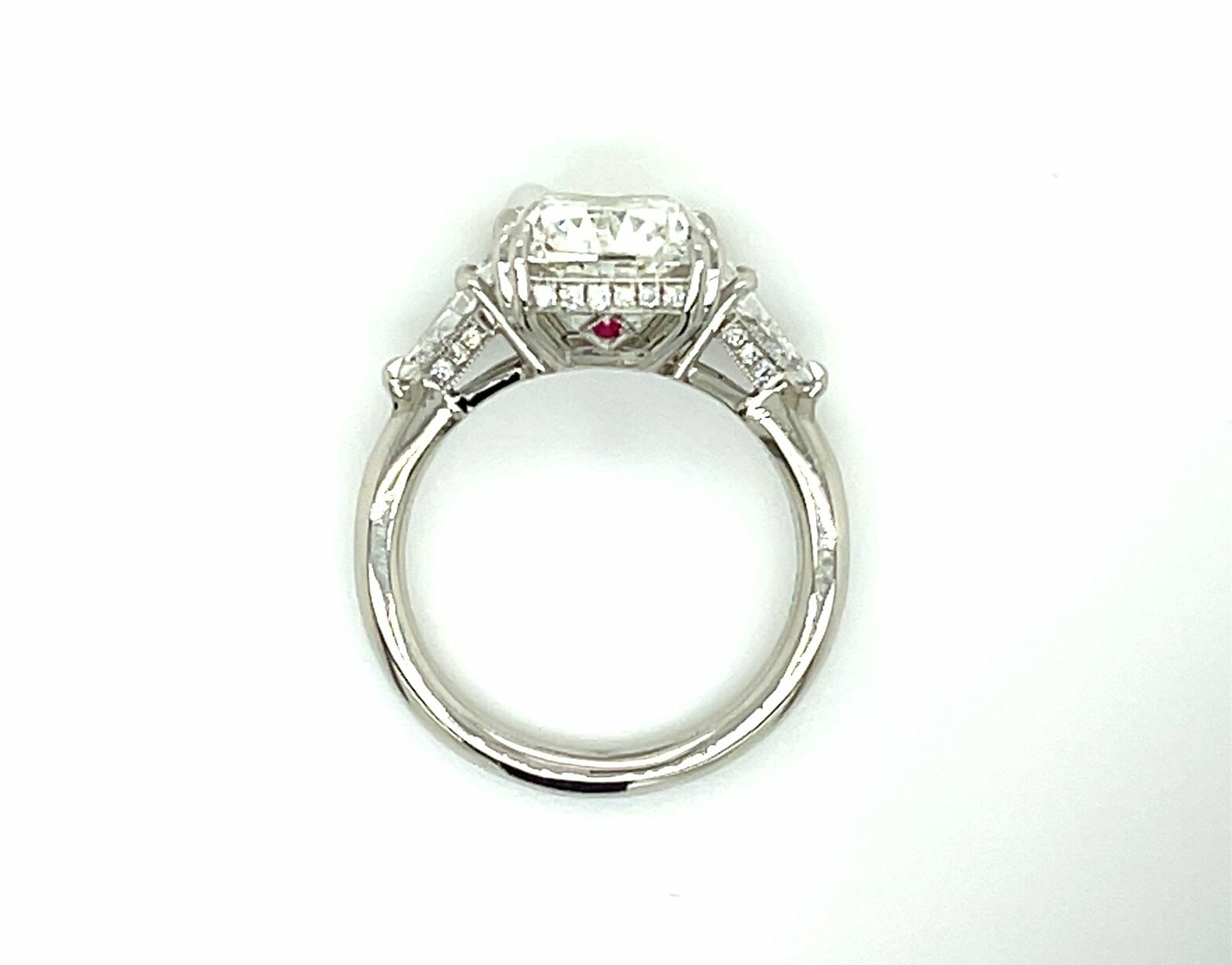Three-Stone Engagement Ring with Cushion-Cut and Kite Diamonds Los ...