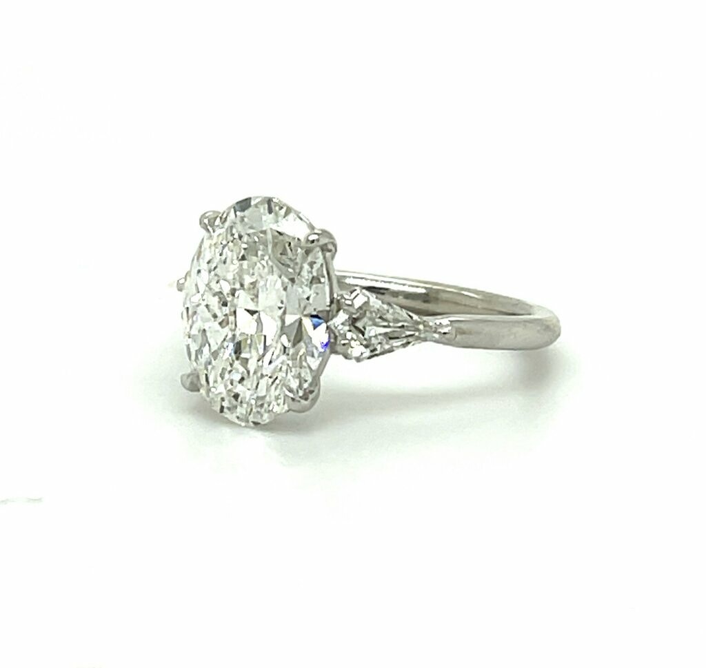 Oval And Kite-Shaped Diamond Three-Stone Ring Los Angeles Peter Norman