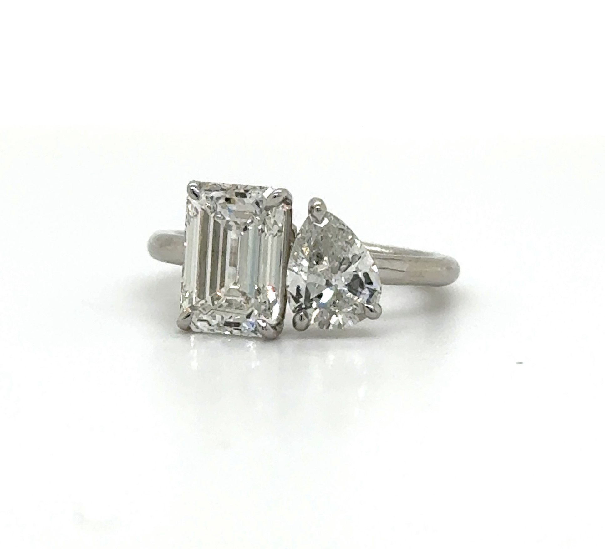 Emerald- and Pear-Cut Two-Stone Diamond Engagement Ring (Toi et Moi ...