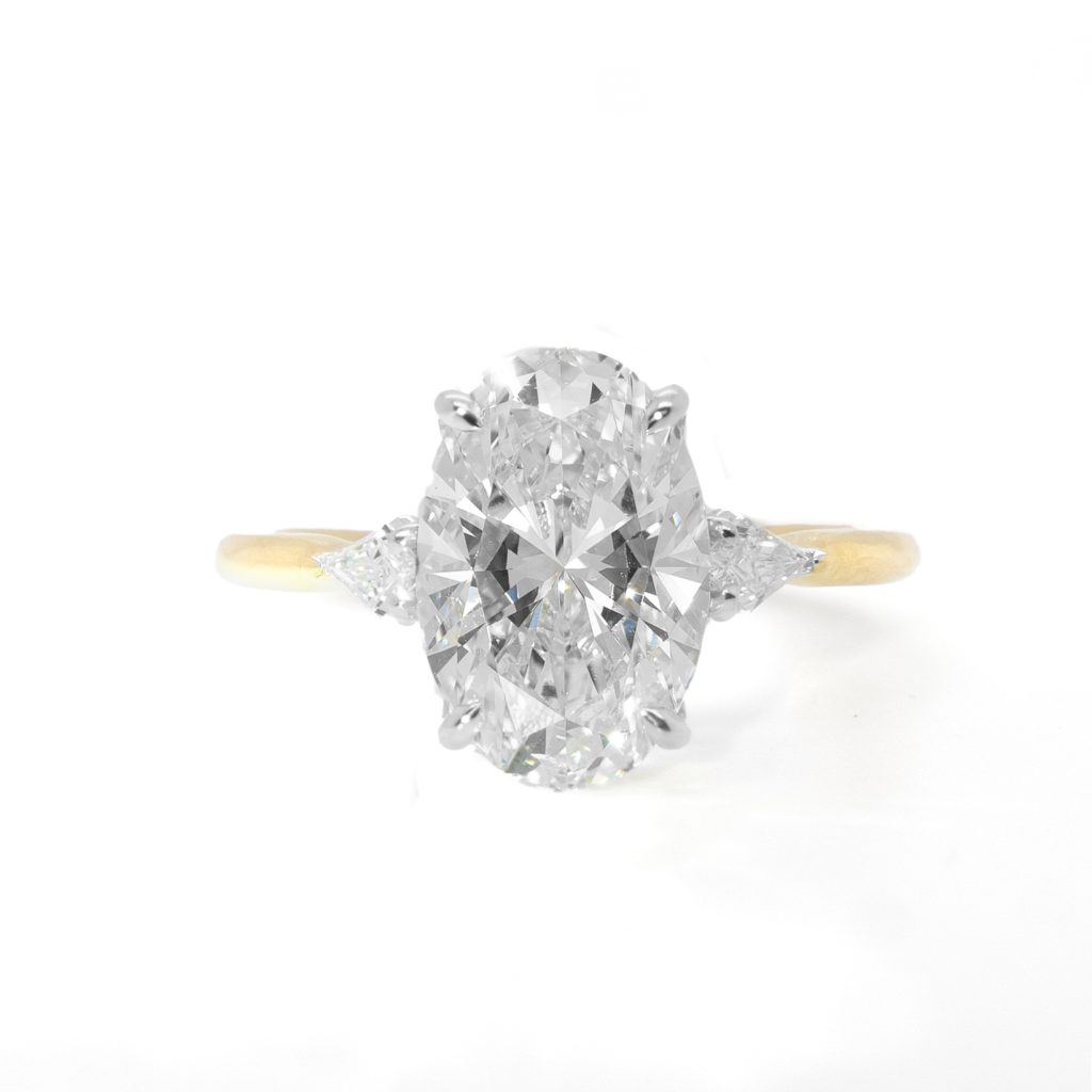 Three-Stone Engagement Ring with Oval and Kite Diamonds Peter Norman