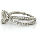 Cushion-Cut Diamond Ring with an X-Shaped Band Peter Norman