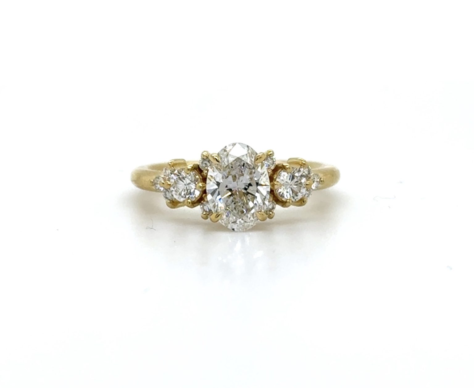 Oval Ring with Scattered Side Diamonds Peter Norman