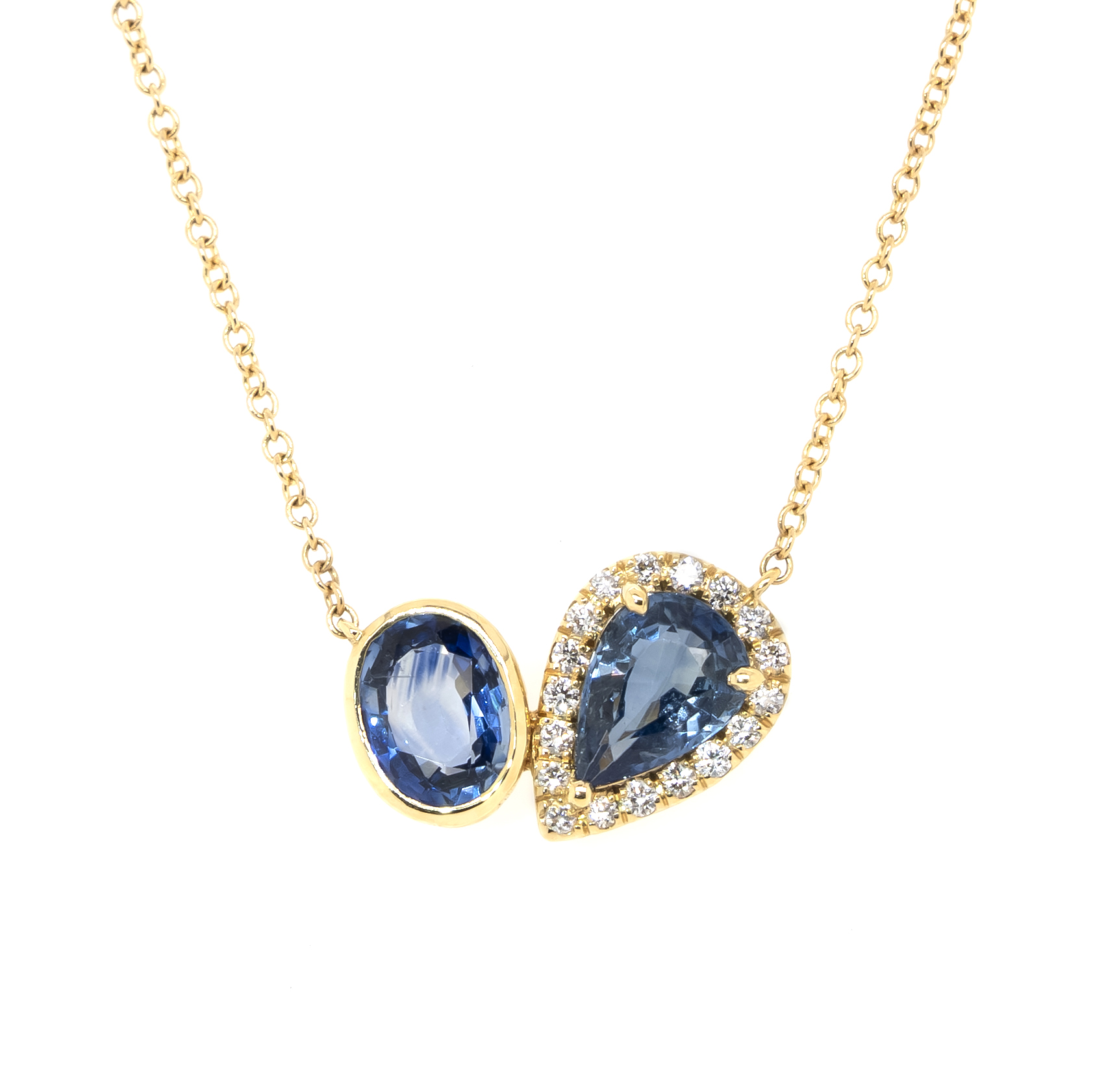 Toi et Moi Sapphire and Diamond Necklace Peter Norman